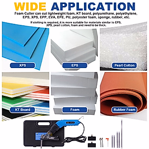Komsepor Foam Cutter with Slotting/Groove Electric Hot Knife Styrofoam Cutter Foam Cutting Tool Air Cooled Hot Knife Foam Cutter 200W 110-120V (5 Blades) for EPP, EPS, XPS, EPE, KT Board, Sponge