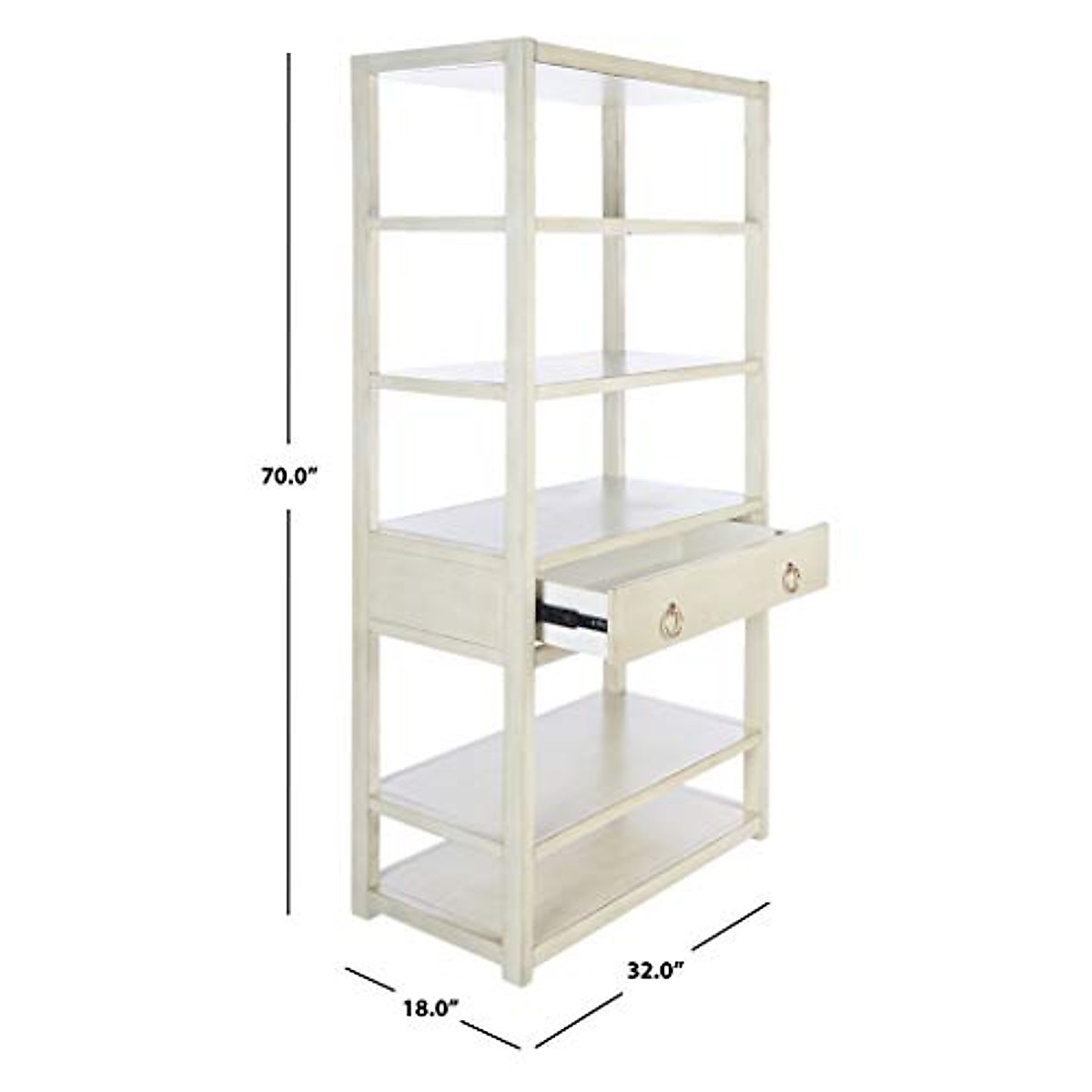 Safavieh Home Collection Johni Antique White and Gold 5-Shelf Storage Etagere