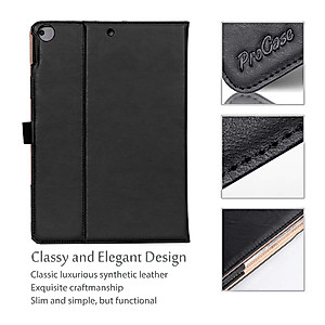 ProCase for iPad 10.2 Inch Case 2021 9th Generation/2020 8th Generation/2019 7th Generation iPad Case, Leather Vintage Stand Folio Cover Protective Case for 10.2" iPad 9th Gen/8th Gen/7th Gen -Black