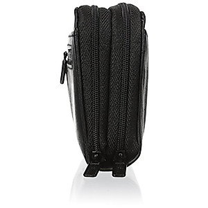 Buxton Women's Heiress Double Zip Organizer, Black, One Size