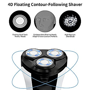 Electric Shavers for Men, SIWIEY 4D Rechargeable Electric Razor with Pop-up Beard Trimmer, Travel Lock, LCD Display, Wet & Dry Use, USB Charger Cordless Mens Electric Shaver…