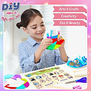 Titoclar Arts and Crafts for Kids Girls Ages 8-12 6-8 4-8 4-6 - Make Your Own Clay Handprint Bowls, Classroom Must Haves Crafts for Kids Birthday Gifts for 4 5 6 7 8 9 10 Year Old Girl (18 Colors)