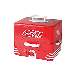 Nostalgia Extra Large Diner-Style Coca-Cola Hot Dog Steamer and Bun Warmer, 24 Hot Dog and 12 Bun Capacity, Steam Bratwursts, Sausages, Vegetables, Fish, Dumplings, Red