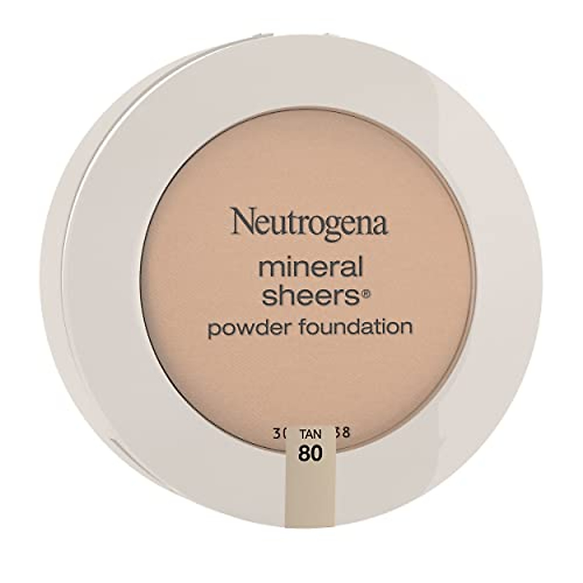 Neutrogena Mineral Sheers Compact Powder Foundation, Lightweight & Oil-Free Mineral Foundation, Fragrance-Free, Tan 80,.34 oz (Pack of 2)