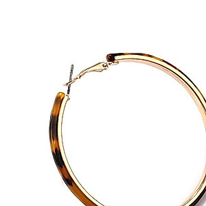 Acrylic Earrings Lightweight Hoop Earrings Statement Resin Drop Dangle Stud Earrings Fashion Jewelry For Women (Tortoiseshell)