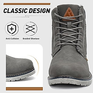 Mishansha Winter Boots for Men Women Waterproof Snow Boots Warm Lined Non Slip Hiking Boot Misty Grey 11.5 Women/10 Men