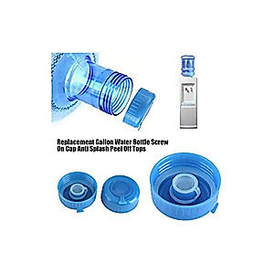 FastUU Simple and Modern Design Gallon Water Bottle Cap 5 Pcs Blue Gallon Water Bottle Caps Safe Water Bottle Caps Gallon Water Bottle Cap, Gallon Water Bottle Lid, Reusable Screw On Cap