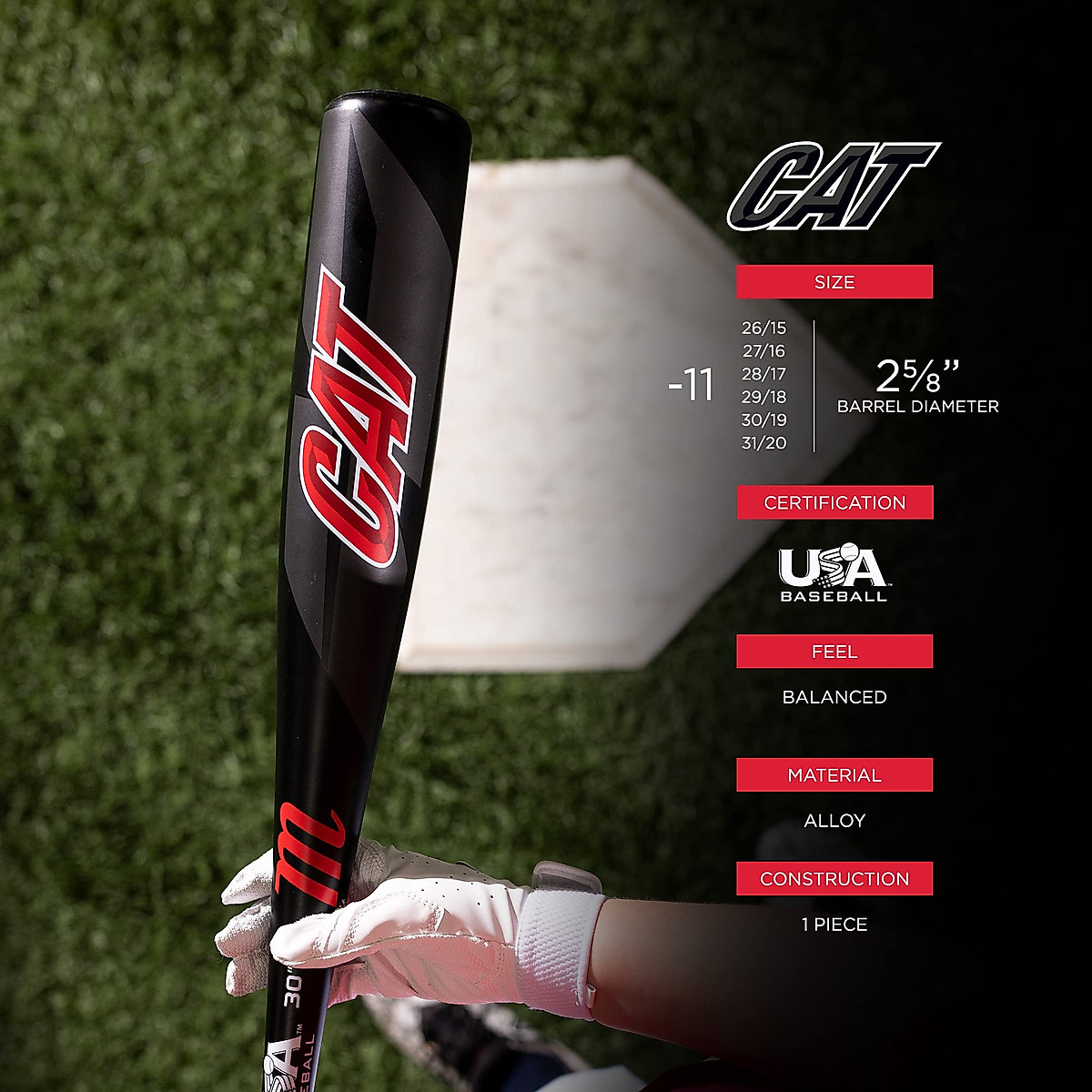 Marucci - Usa CAT -11, 2 5/8 (MSBC11YUSA-26/15) Aluminum Baseball Bat