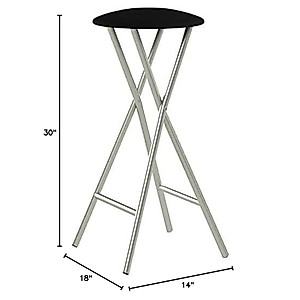 Best of Times 13169W2507 Set of (4) Martini 30" Portable Padded Bar Stools, Fabric Slip Covers with Your Choice of Design, Easily Folds, Set of 4, Black