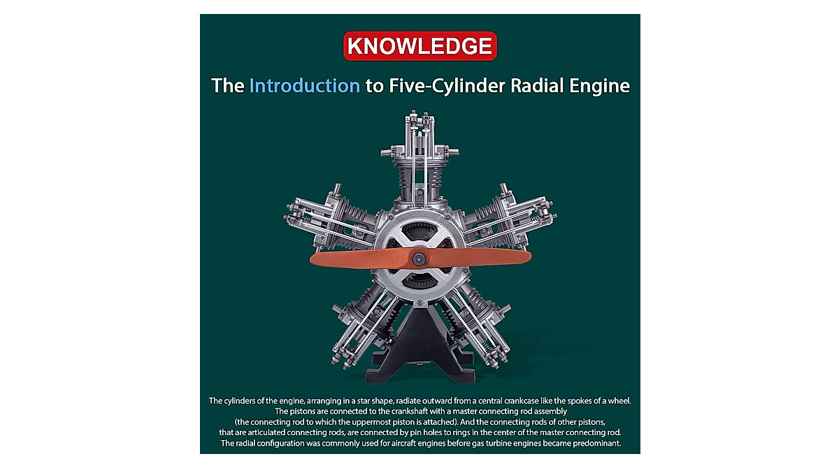 Five-Cylinder Radial Engine Model Kit - Build Your Own Aircraft Engine