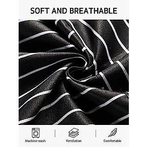 Syntus Kitchen Cooking Apron, 2 Pack Adjustable Bib Chef Aprons for Women Men with 2 Pockets, L-Black/Brown Stripes