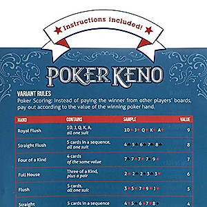 Brybelly Poker Keno Game Set with Cards and Chips - Adult Family Casino Board Game Night Gift Includes Deck of Playing Cards, 12 Boards, 200 Bingo Chips
