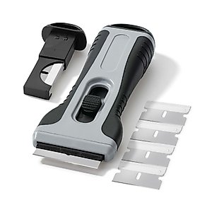 Bates- Razor Blade Scraper, Razor Scraper Set with 15 Extra Blades, Razor Scraper with Built-in Blade Storage Box, Window Scraper Tool, Glass Scraper Blades, Blade Scraper, Razor Blade Retractable