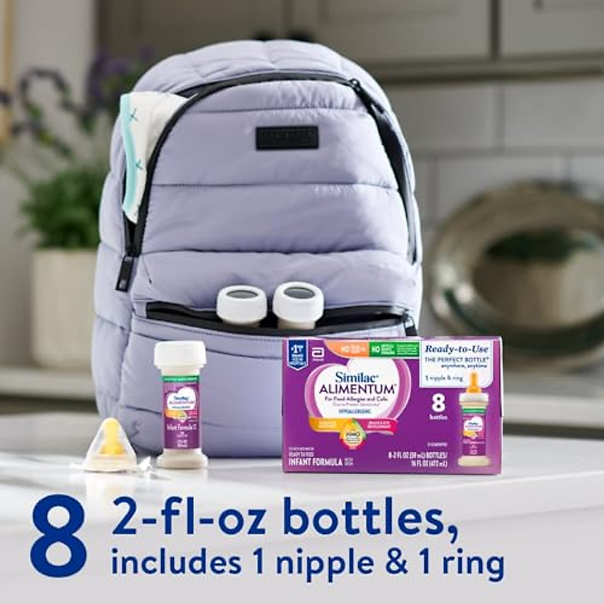 Similac Alimentum With 2'-FL HMO Hypoallergenic Infant Formula, for Food Allergies and Colic Due to Protein Sensitivity, Ready-to-Feed Baby Formula, 2-fl-oz Bottle, Pack of 48