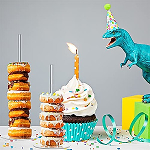 Acrylic Donut Stand for Party Clear Acrylic Bagels Holder 5 Inch Doughnut Dessert Stand Donut Display for Wedding Children's Birthday Party (2 Pieces,Round Style)