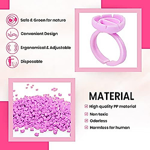 KB Essentials 100pcs Glue Rings for Eyelashes Extension - Lash Extensions Supplies Glue Holder for Lashes Fan – Adjustable, Disposable & Blossom Ring Fanning Cups for Nail Art, Tattoo & Makeup