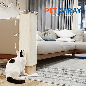 PETKARAY Cat Scratcher, Sisal Corner Scratching Post, Cat Scratch Pad for Indoor Cats, Wall Scratcher Furniture Protector with Catnip (Large Size)