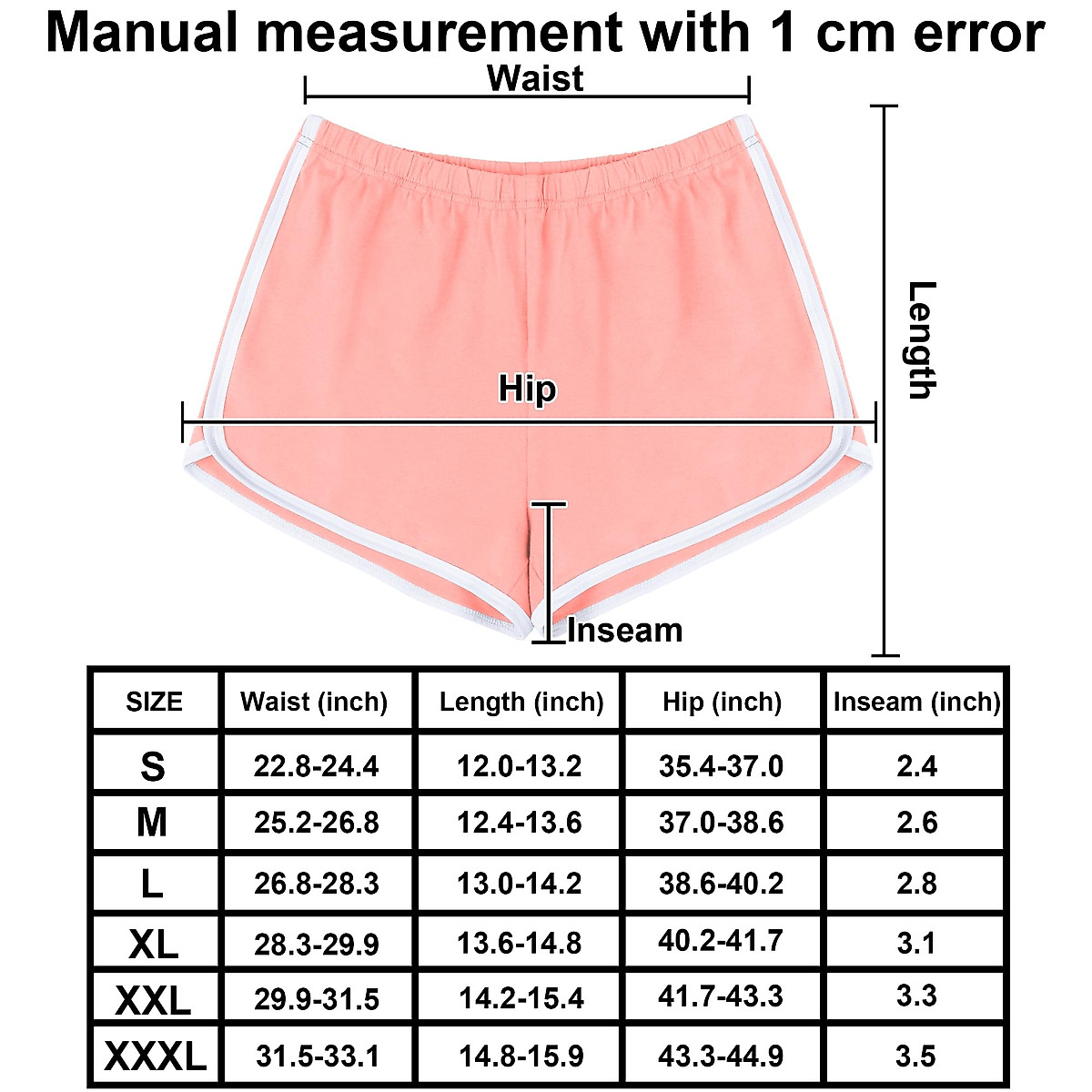 URATOT Women's Cotton Shorts Gym Shorts Yoga Shorts Summer Running Active Shorts Dance Elastic Shorts, Pack of 2 Black, Pink