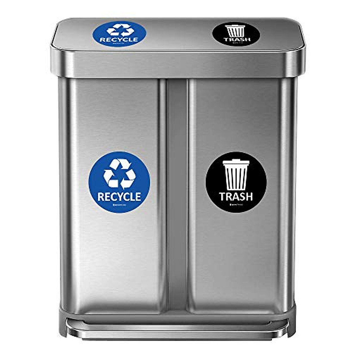 IGNIXIA (Pack of 4 Recycle & Trash Stickers Combo Indoor & Outdoor Trash Bin Decals Recycle & Trash Symbols Sticker 4 X 4 Inches Self Adhesive Peel & Stick (Blue and Black)