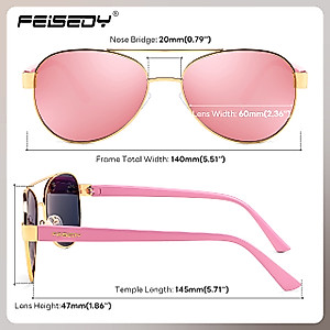 FEISEDY Classic Aviator Sunglasses for Women Pilot Polarized Sunglasses Men UV400 Protection for Driving Fishing Golf B4109