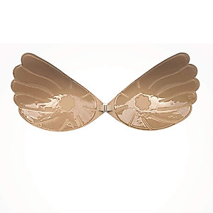 Women Bra,JFLYOU Ladies Ventilation Invisible Bras Fashion Close The Invisible Paste Stealth Bra(Khaki,C)