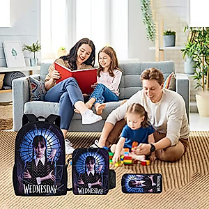 Hokregto Backpack Set - 3-in-1 Lightweight Bookbag with Durable Matching Insulated Lunch Box and Cool Pencil Case for Boys and Girls