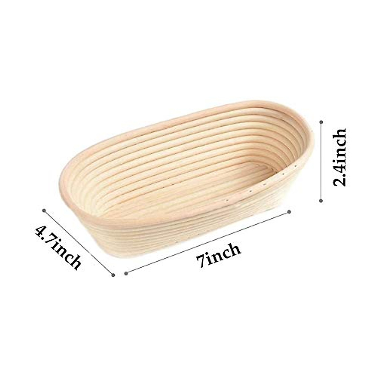 7 Inch Premium Oval Banneton Basket With Liner Perfect Rattan Brotform Dough Proofing Baskets For Making Beautiful Bread Set Of 2