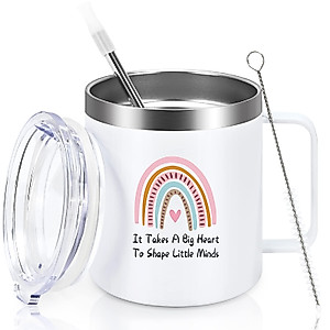 LiqCool Teacher Appreciation Gifts, Teacher Gifts for Women, It Takes A Big Heart To Shape Little Minds Gifts for Teachers, Teacher Birthday Back to School Gifts, Teacher Mug(12OZ)