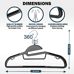 Rubber Coated Plastic Hangers (Black)