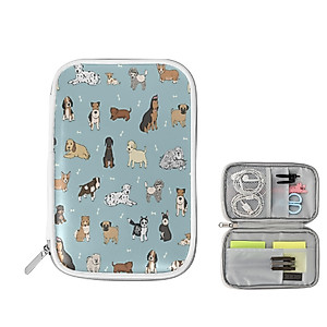 Cute Animal Dog Bone Pencil Bag Pencil Case Stationery Holder Zipper Pen Porch Makeup Bag Cosmetic Bag for Kid Girl Women