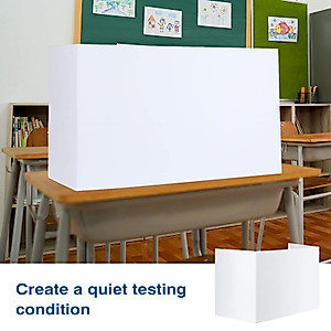 36 Pieces Desk Divider for Student Desks Reduces Distractions Plastic Guard White Classroom Privacy Folders Trifold Desk Divider for School Teacher Student Test Home Supplies