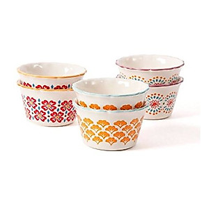 The Pioneer Woman Flea Market Scalloped 7 oz Ramekins, Assorted Designs, Set of 6 (2)
