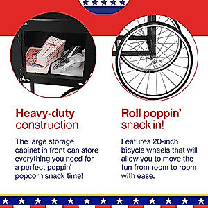 6401 Black Replacement Cart for Larger Lincoln Style Great Northern Popcorn Machines