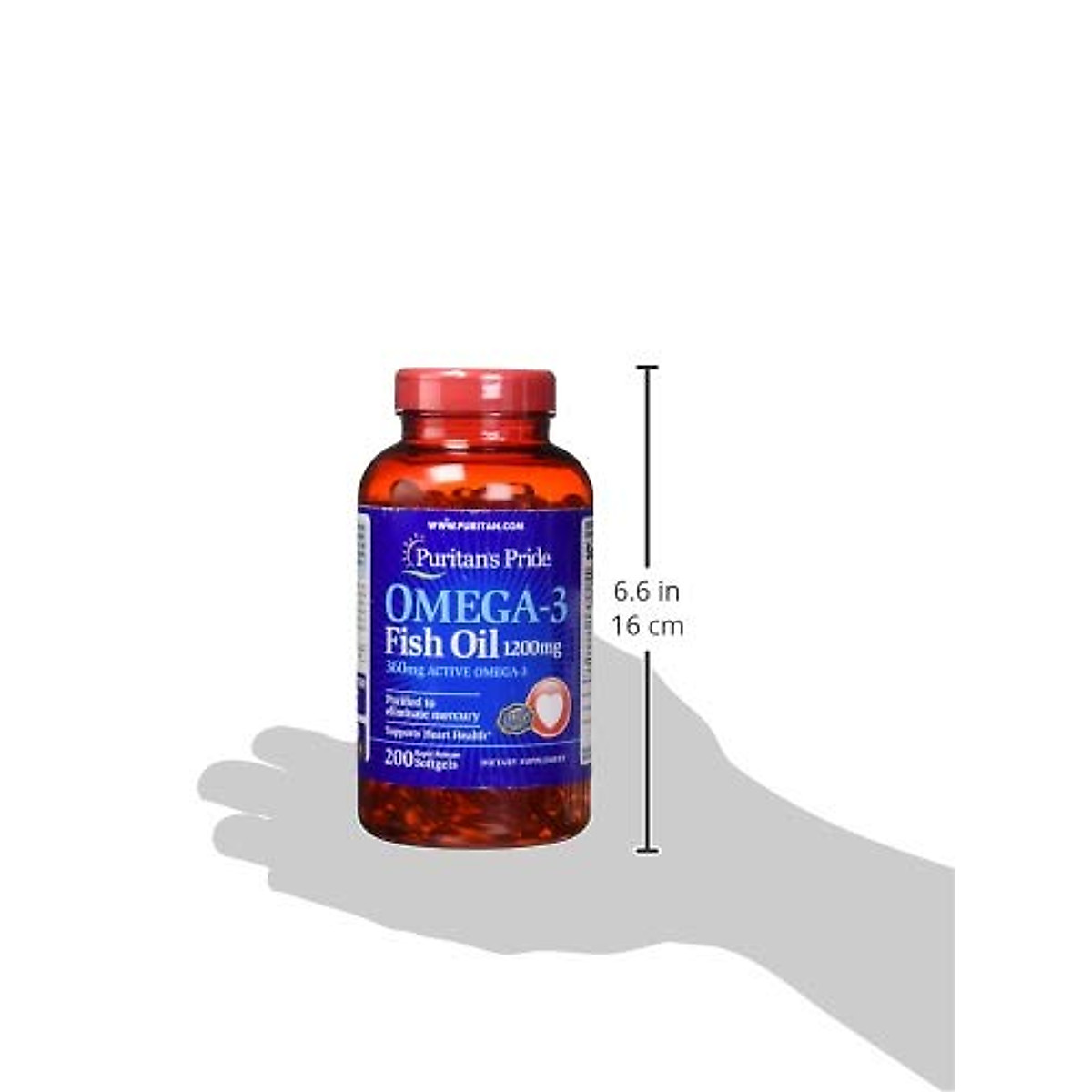 Omega-3 Fish Oil 1200mg, 200 softgels by Puritan's Pride (13328)