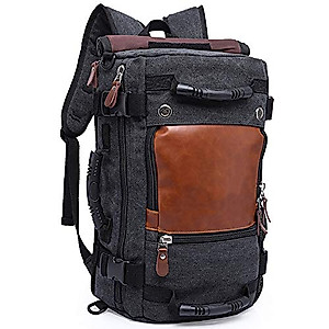 KAKA backpack for men,travel bag carry on weekender mochilas bag,mens backpack for travel,laptop backpack fit 15.6'' notebook with shoulder straps,black