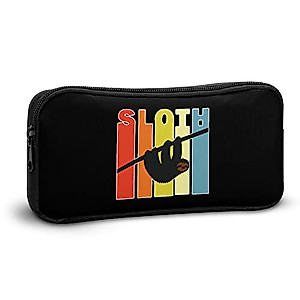 Cute Retro Sloth Pencil Case Makeup Bag Big Capacity Pouch Organizer for Office College