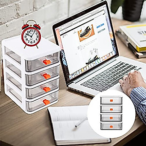 BESPORTBLE Makeup Organizer Drawers Desktop Storage Cabinet Small Multi- layer Drawer Storage Box Sundries Classification Decorative Dressing Boxes (White, 4 layer) Makeup Drawers Storage Cabinet