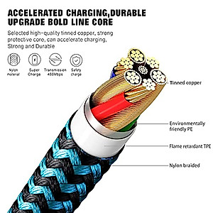 [Apple MFi Certified] iPhone Charger 3 Pack 6FT USB Lightning Cable Fast Charging Nylon Braided iPhone Charger Cord Compatible with iPhone 14/13/12/11 Pro Max/XS MAX/XR/XS/X/8/7/Plus/6S/6/SE/5S/iPad