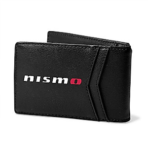 iPick Image made for - Nissan NISMO Black PU Leather Slim RFID Resistant Bi-fold Men Wallet