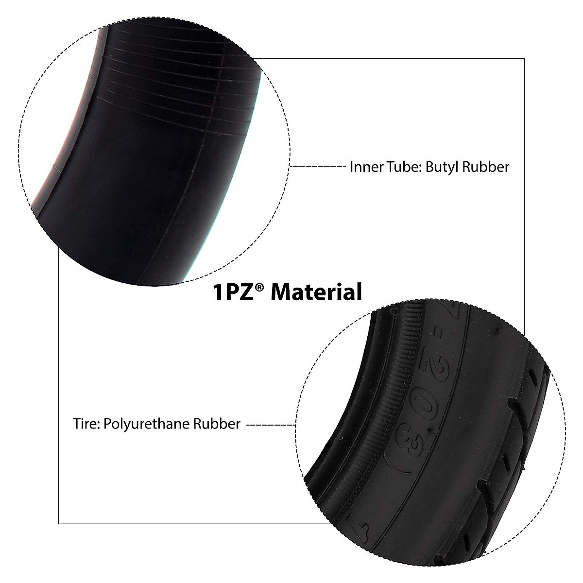 1PZ ER5-T01 12.5 x 2.25 (12-1/2" x 2-1/4") Tire & Inner Tube Replacement for Razor Pocket Mod Bella Betty Bistro Daisy Hannah Schwinn GT IZIP eZip MX125 Gas Electric Scooter Dirt Kids Bike