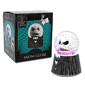 Disney The Nightmare Before Christmas Jack Skellington 3-Inch Mini Light-Up Snow Globe with Swirling Glitter