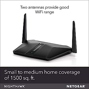 NETGEAR Nighthawk AX4 4-Stream WiFi 6 Router (RAX40) - AX3000 Wireless Speed (up to 3Gbps) | 1,500 Sq Ft Coverage | Coverage for Small-to-Medium Homes | 4 x 1G Ethernet and 1 x 3.0 USB ports (Renewed)