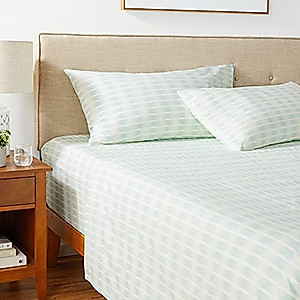 Tommy Bahama - Queen Sheets, Cotton Percale Bedding Set, Crisp & Cool, Stylish Home Decor (Off The Grid Green, Queen)
