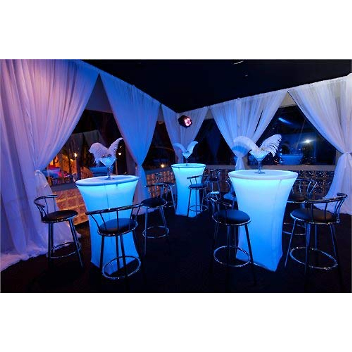 HAORUI 10pcs Stretch Cocktail Tablecloth 30" Spandex DJ Table Cover for Craft Exhibitions Wedding Party Show (30” Black)