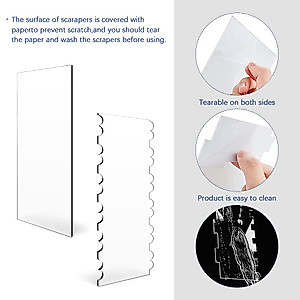 N/C 6Pcs 9.45 Inch Clear Acrylic Cake Scraper Icing Frosting Buttercream Decoration Comb Saw Tooth Set, Edge Smoother in 11 Patterns for DIY Cream Mousse, Kitchen Supplies 9.45*3.94*0.08