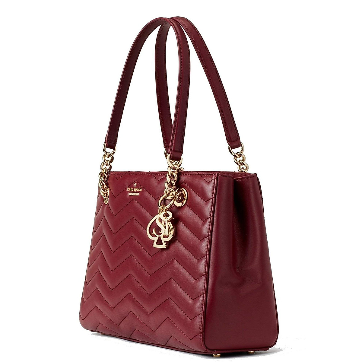 Kate Spade New York Reese Park Small Courtnee Smooth Leather Bag, Cherrywood…