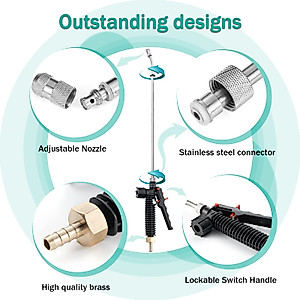 29 Inches Sprayer Wand,Adjustable Universal Sprayer Wand with 3/8" Brass Barb, Stainless Steel Replacement Sprayer Wand with Shut off Valve (3/8" Barb Sprayer Wand)