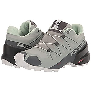 Salomon womens Salomon Women's Speedcross 5 for Women Trail Running Shoe, Wrought Iron/Spray/White, 9.5 US