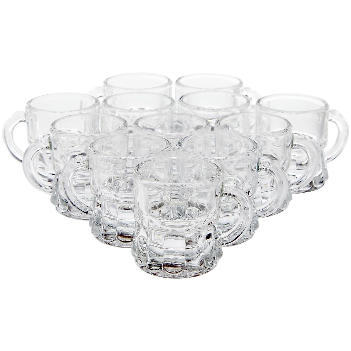 Okuna Outpost 12 Pack 1 Oz Mini Beer Mug Shot Glasses with Handles for Party, Birthday (1.57 x 1.9 In)