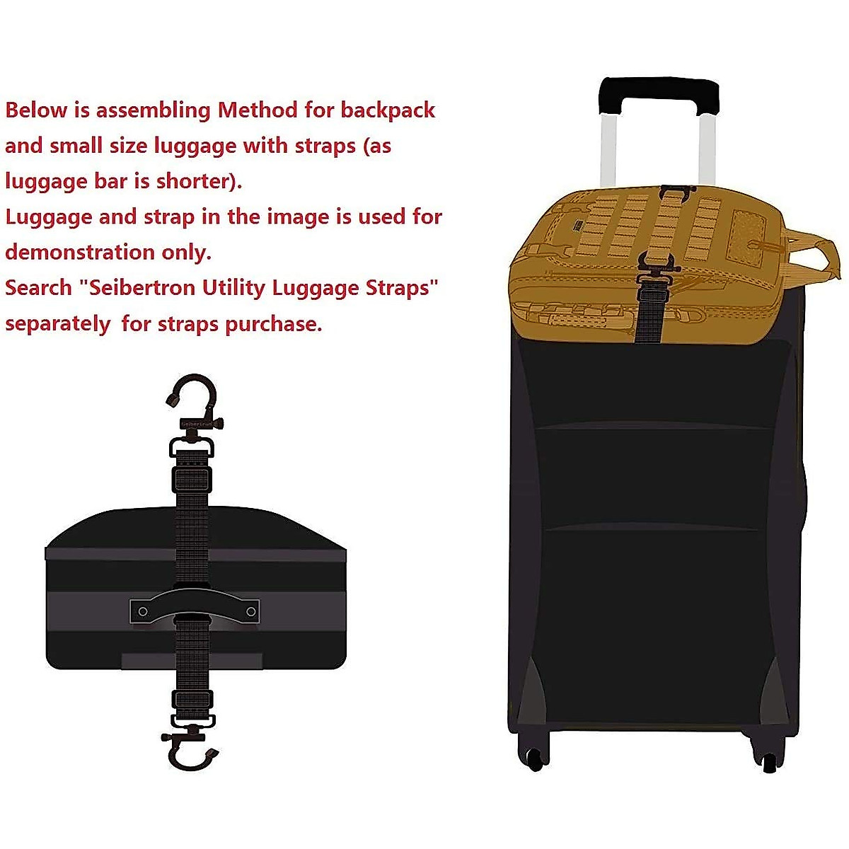 Seibertron Waterproof Molle Tactical 15.6"(inch) Laptop Sling Bag Backpack Black